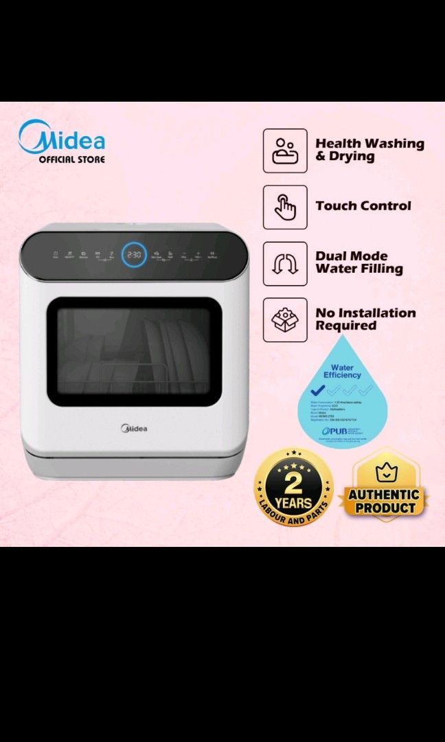Midea Mini Plus 6L Portable Dishwasher [MDWS-2703], TV & Home ...