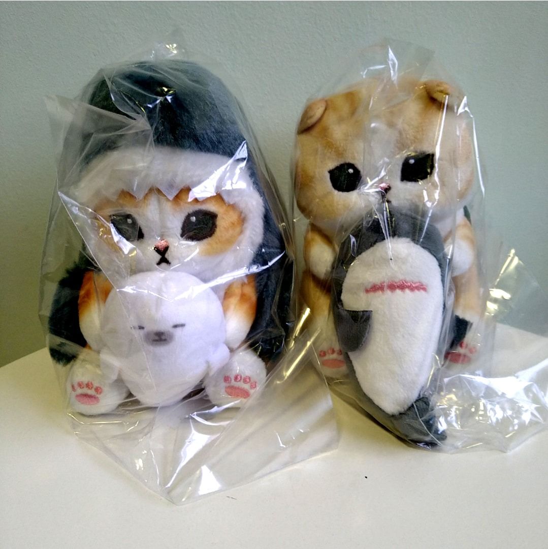 Mofusand Nyanko Cat Watching Desktop Hikkake Plush - Shark Cat Samenyan ...