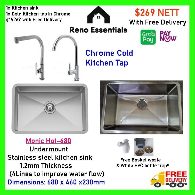 Monic Kitchen sink Hot 680 kitchen tap faucet pull out renoessentials ...