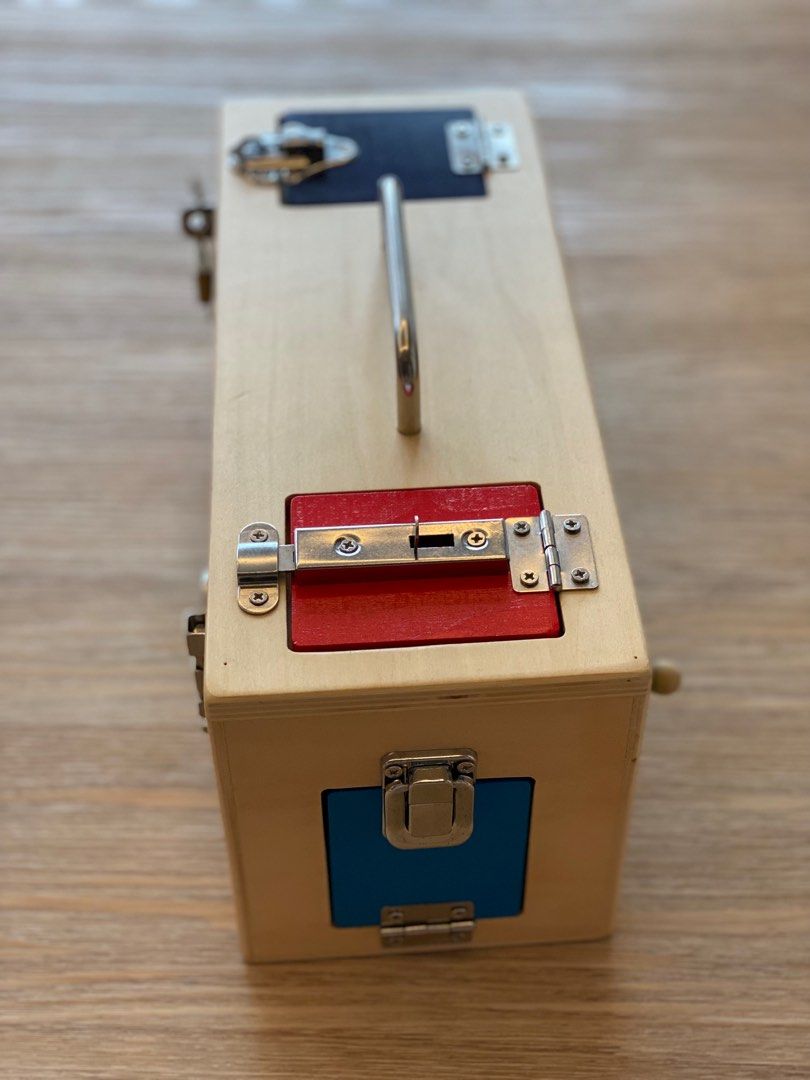 Montessori Wooden Locks and Latches Box, Hobbies & Toys, Toys & Games ...