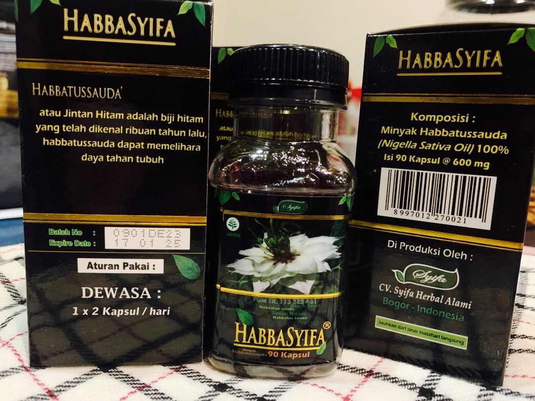 90 Capsules Habbatus Sauda Black Seed Oil, Health & Nutrition, Health ...
