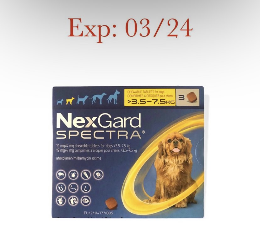 Nexgard Spectra 3.5-7.5kg, Pet Supplies, Pet Food on Carousell