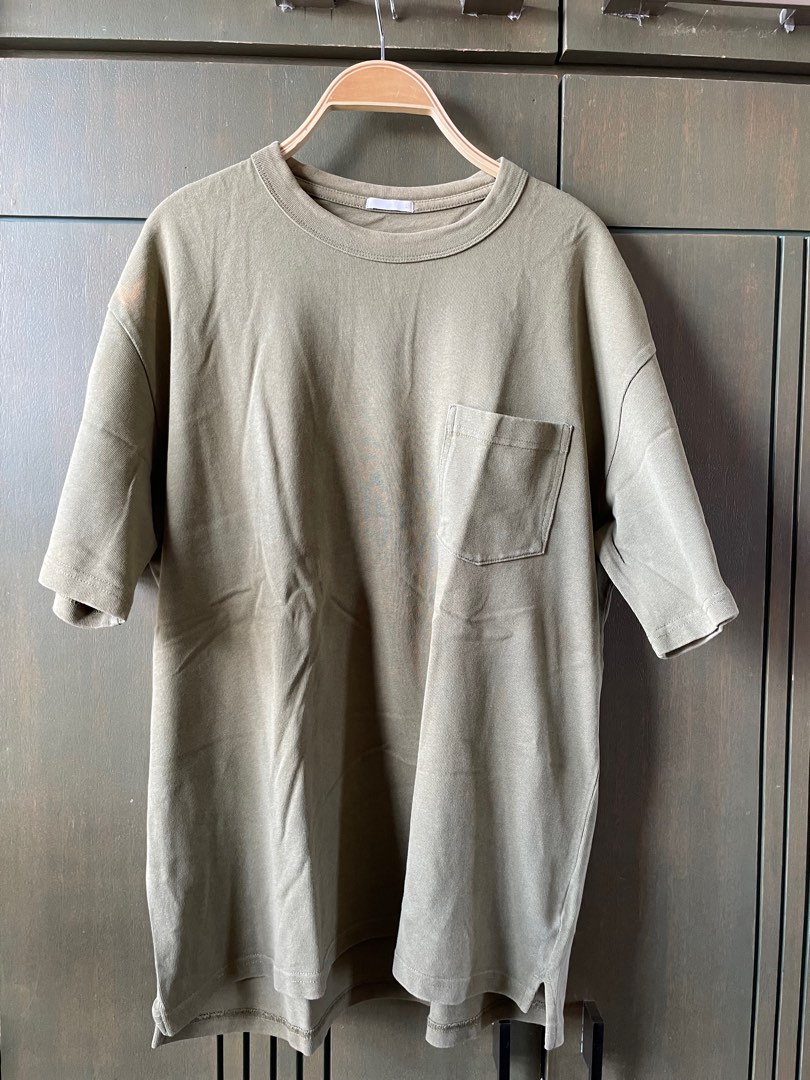 Olive Green Box Fit Tee, Men's Fashion, Tops & Sets, Tshirts & Polo ...