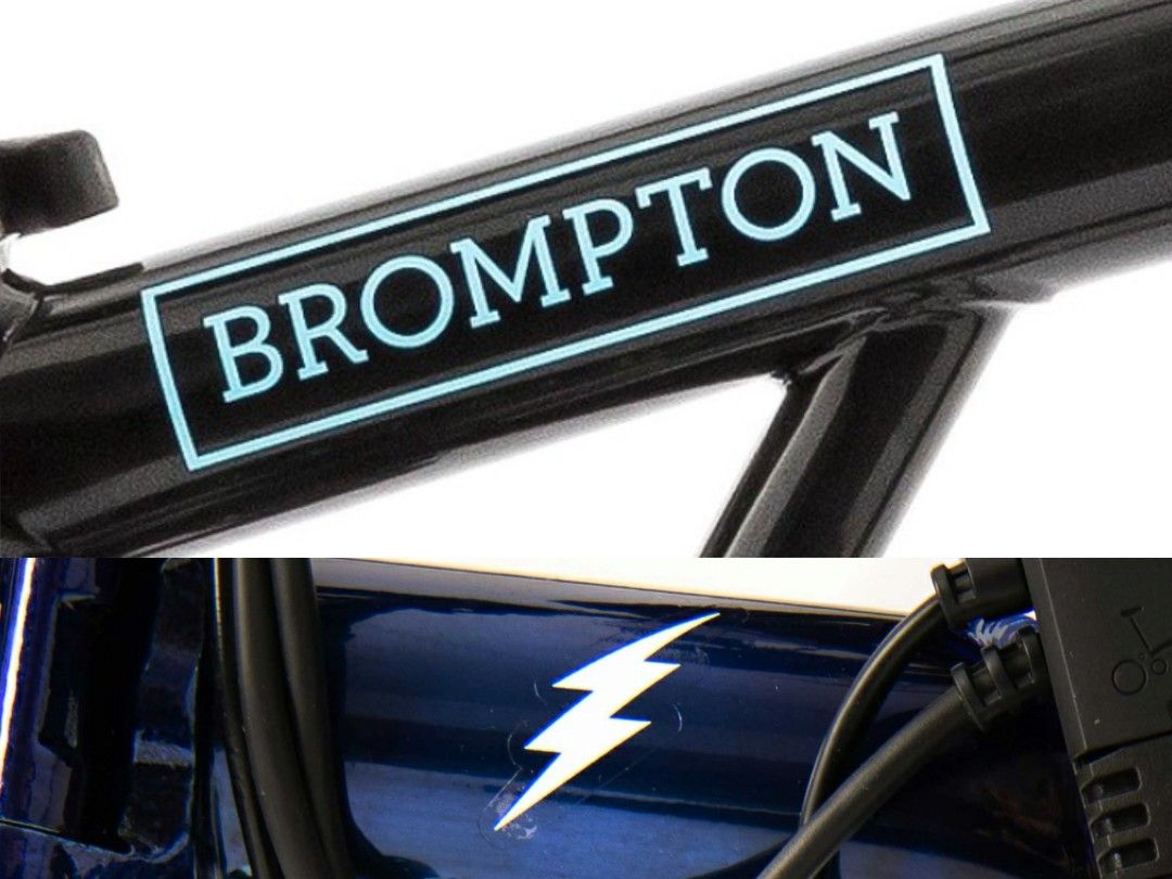 (Original) Brompton Black / Electric Blue / Bolt Decal Sticker, Sports ...