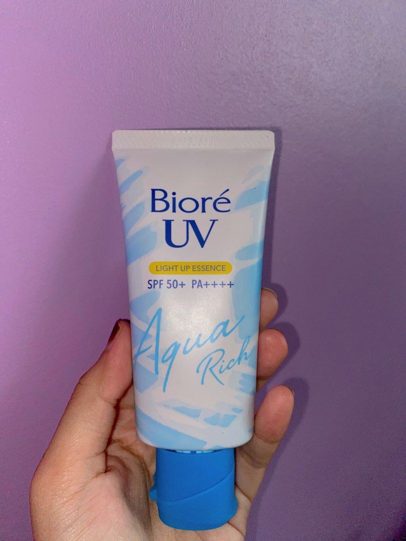 Original Sunscreen biore UV aqua rich Light Up Essence SPF50+ Daily ...