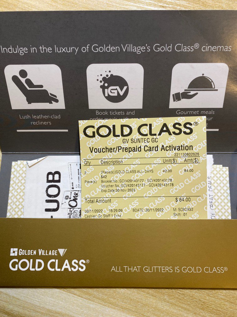 Pair of GV GOLD CLASS ALL DAY (Exp: 30 Nov 2023), Tickets & Vouchers ...