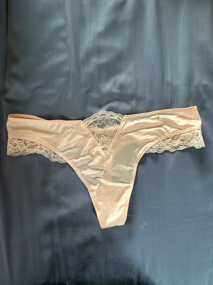 Pink Satin Victoria Secret Thongs, Women's Fashion, New Undergarments ...