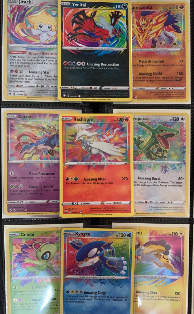 Pokemon English TCG Amazing rare set of 9, Hobbies & Toys, Toys & Games ...