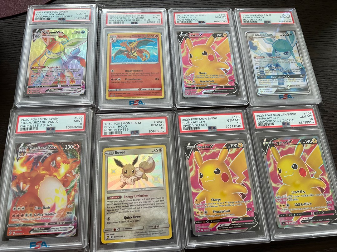 Pokemon PSA slabs Pikachu Glaceon Eevee Charizard, Hobbies & Toys, Toys ...