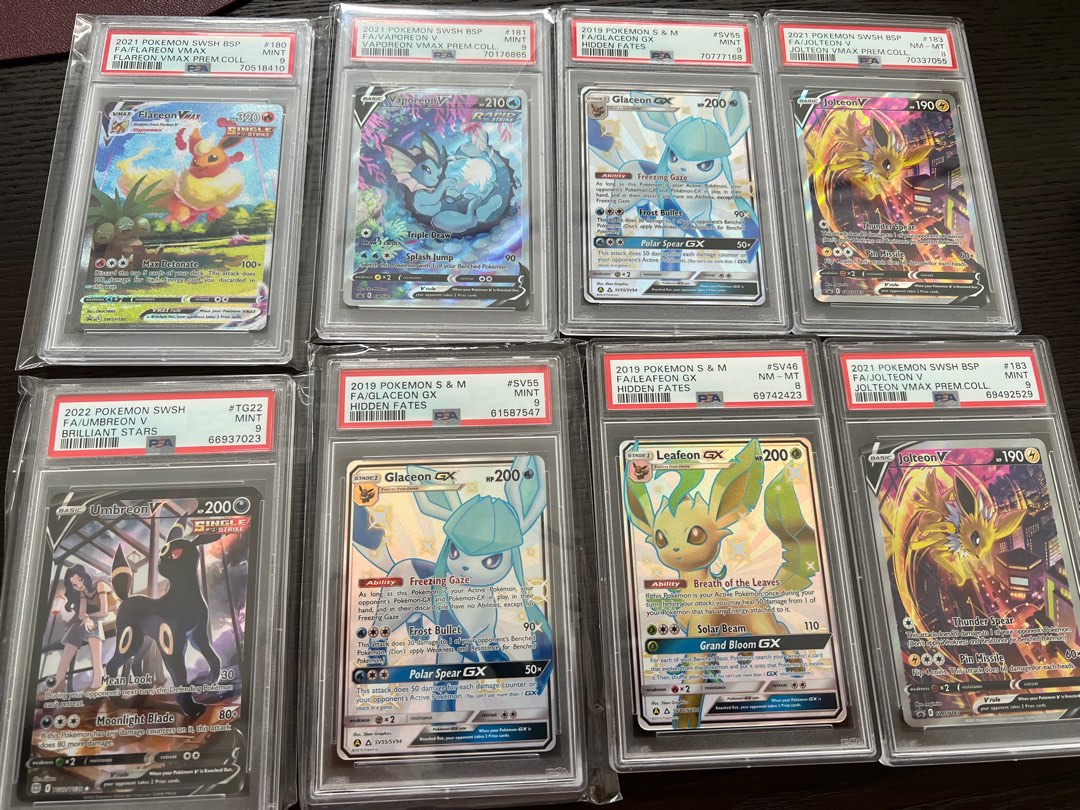Pokemon TCG Slabs eeveelutions jolteon leafeon glaceon flareon, Hobbies ...