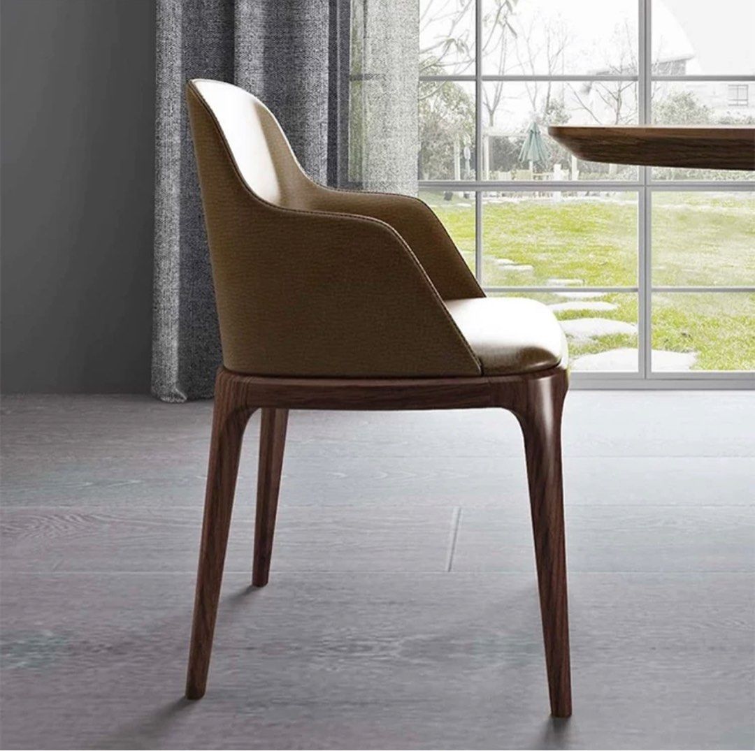 QUAD Leather Dining Chairs, Furniture & Home Living, Furniture, Chairs ...