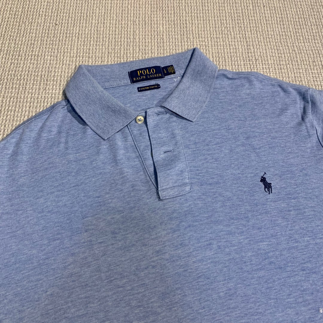 Ralph Lauren Light Blue Polo Shirt (Gold tag), Men's Fashion, Tops ...
