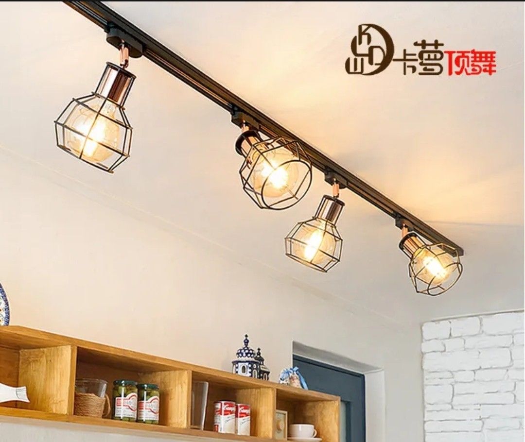 Retro industrial style led track light, Furniture & Home Living ...