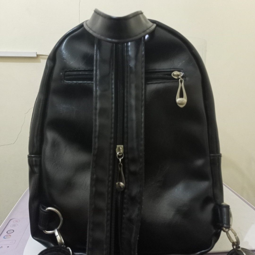 SKULL BLACK LEATHER BACKPACK BAGPACK BODYBAG PUNK GOTH EMO SCENE ANGEL ...