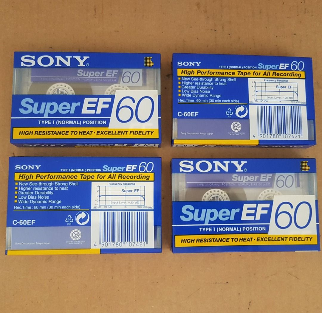 Rare SONY C-60EF Audio Cassette Tape, New in original SONY sealed packing, SUPER EF, Japan ...