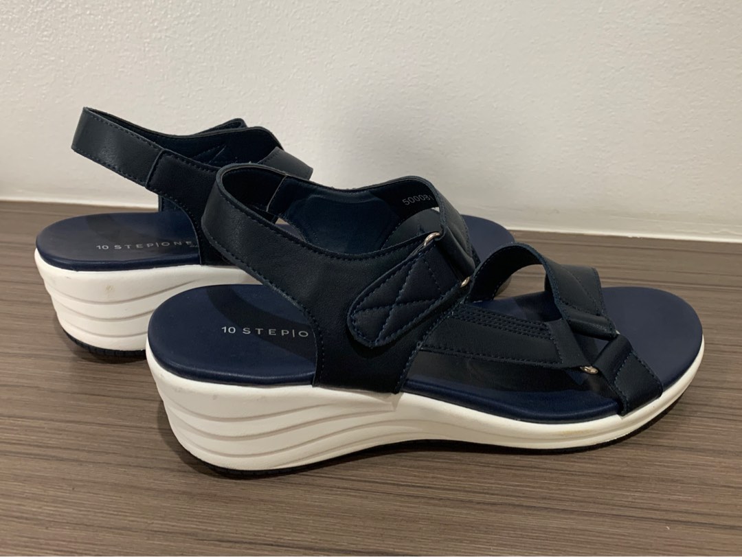 Step One Navy Blue Sandals Women 10 on Carousell
