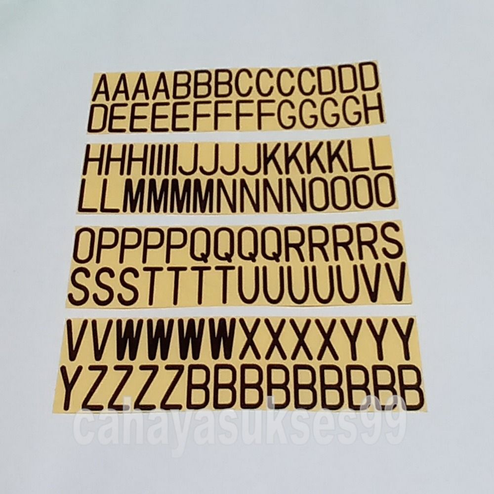 Sticker Motor Alphabet Abjad Huruf Angka Plat Nomor Cutting Stiker ...