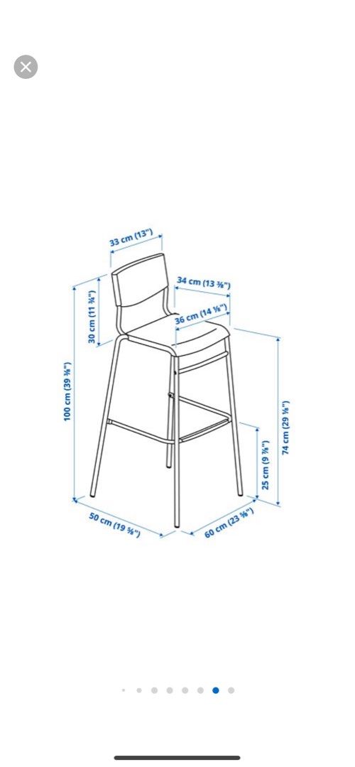 Ikea Stig Bar Stool With Backrest Furniture And Home Living Furniture