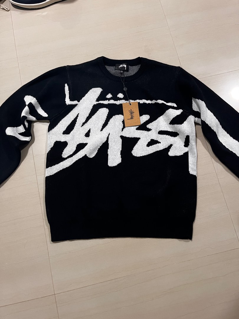 STUSSY KNIT SWEATER, Men's Fashion, Tops & Sets, Hoodies on Carousell