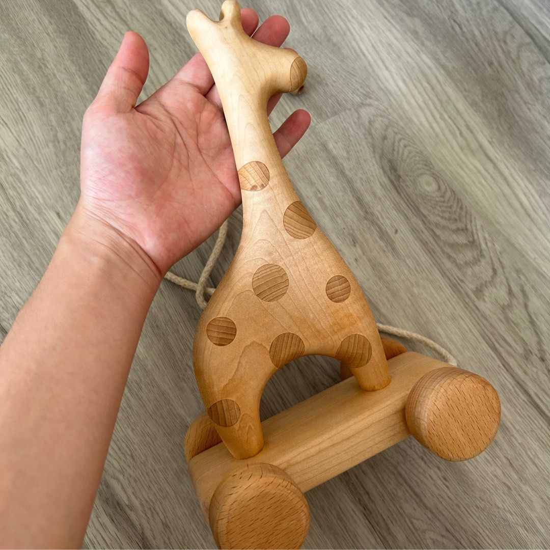 Tateplota Wooden Giraffe Pull Toy Montessori, Hobbies & Toys, Toys ...