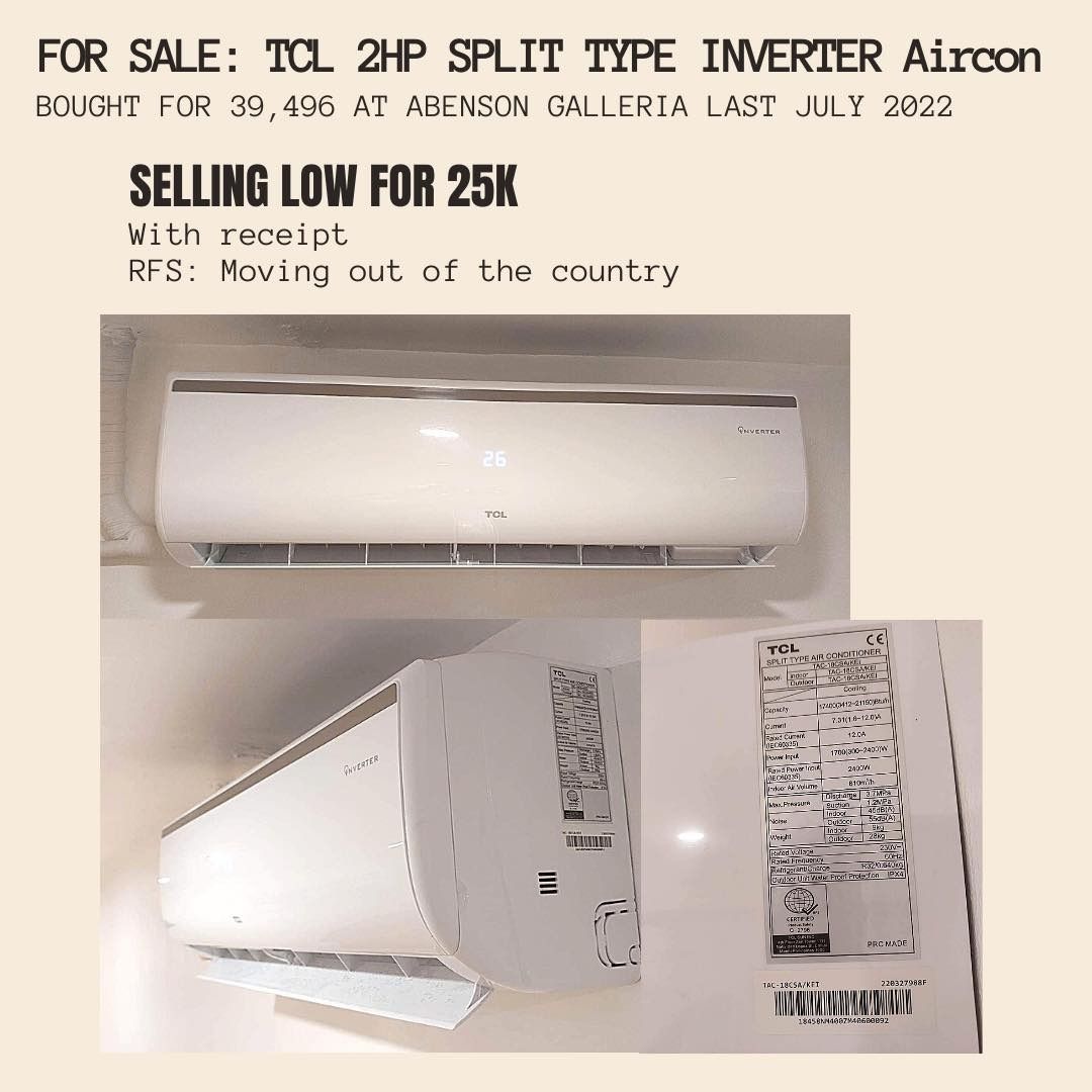 TLC Split type 2 HP Inverter, TV & Home Appliances, Air Conditioning ...