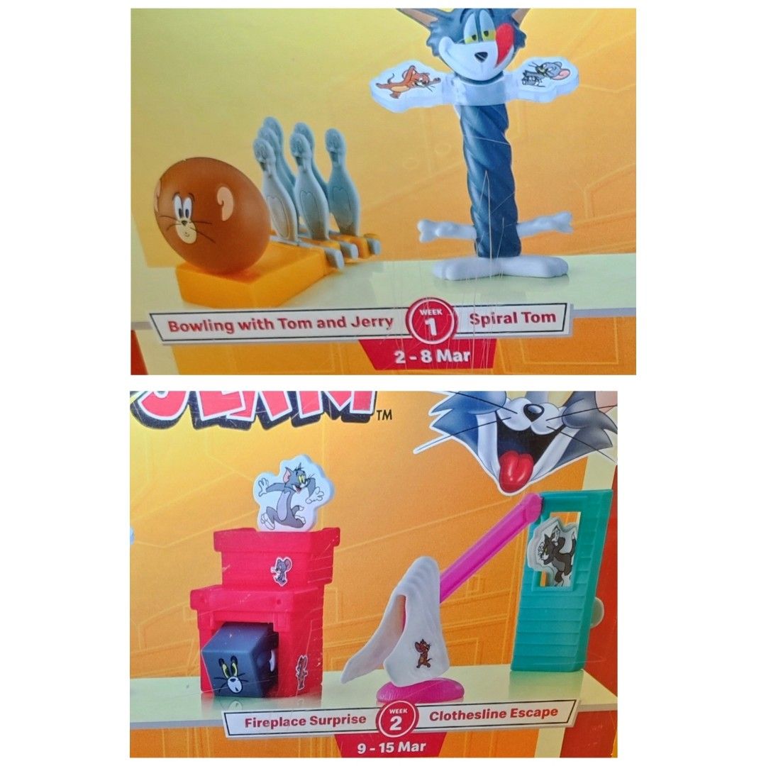 Tom And Jerry Sets Of 4 Bowling With Tom And Jerry Spiral Tom Fireplace ...