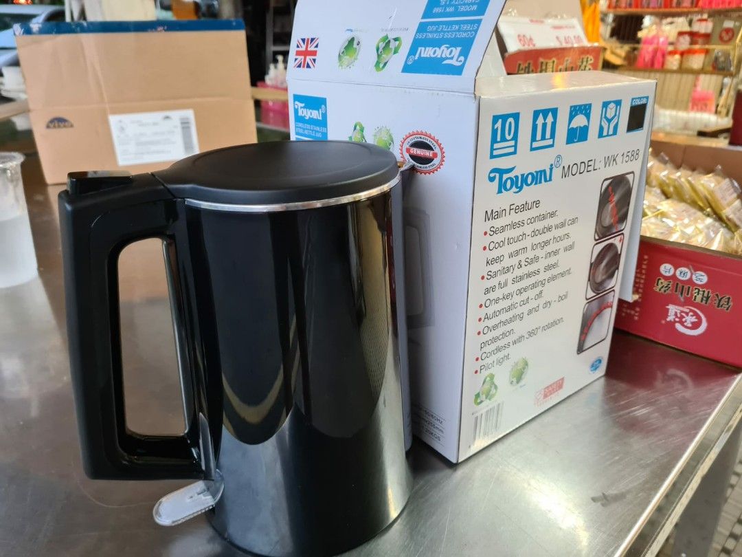 TOYOMI 1.5L Stainless Steel Cordless Kettle WK 1588, TV & Home Appliances, Kitchen Appliances ...