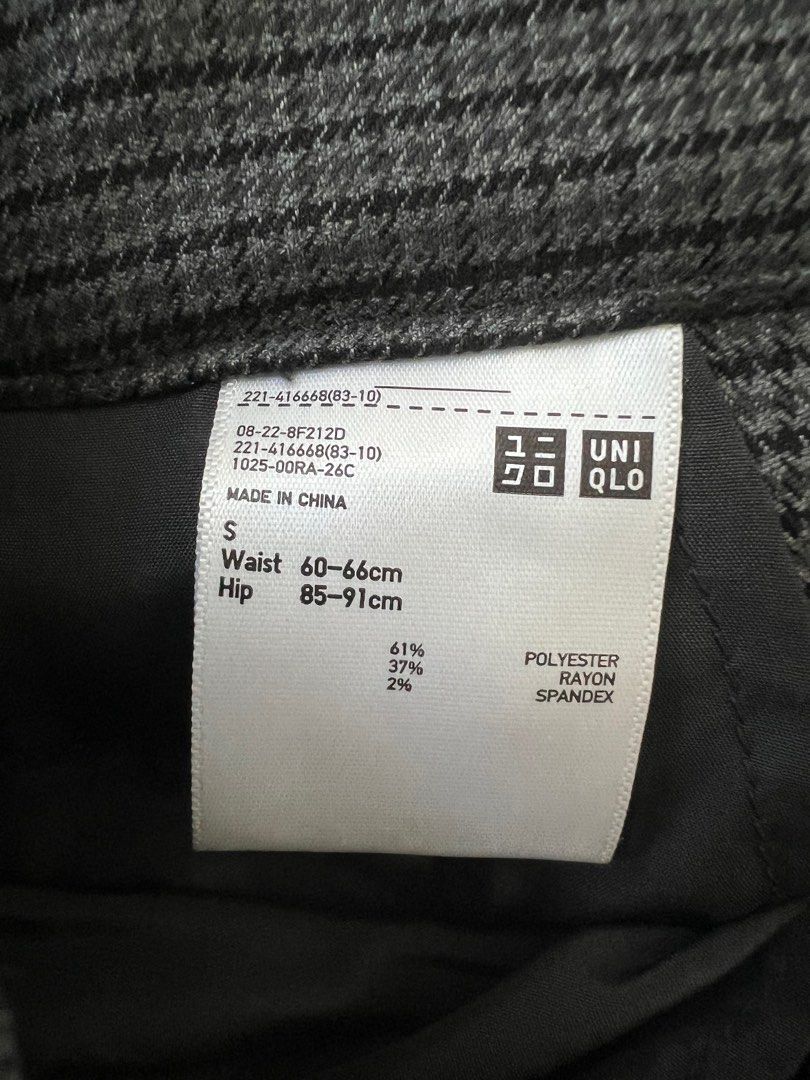 Uniqlo Formal Checkered Pants, Women's Fashion, Bottoms, Other Bottoms ...