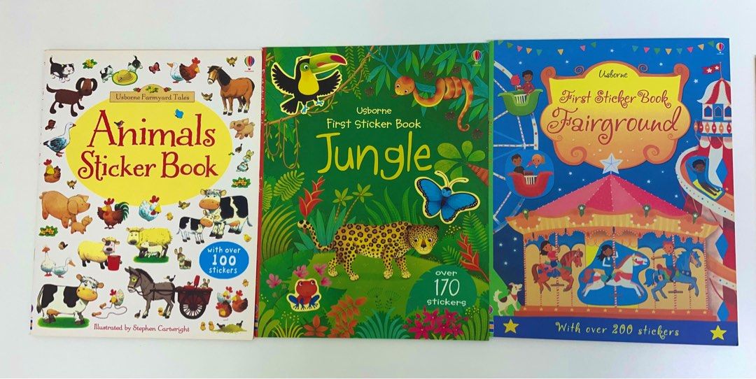 Usborne Sticker books, 興趣及遊戲, 書本 & 文具, 小朋友書 - Carousell