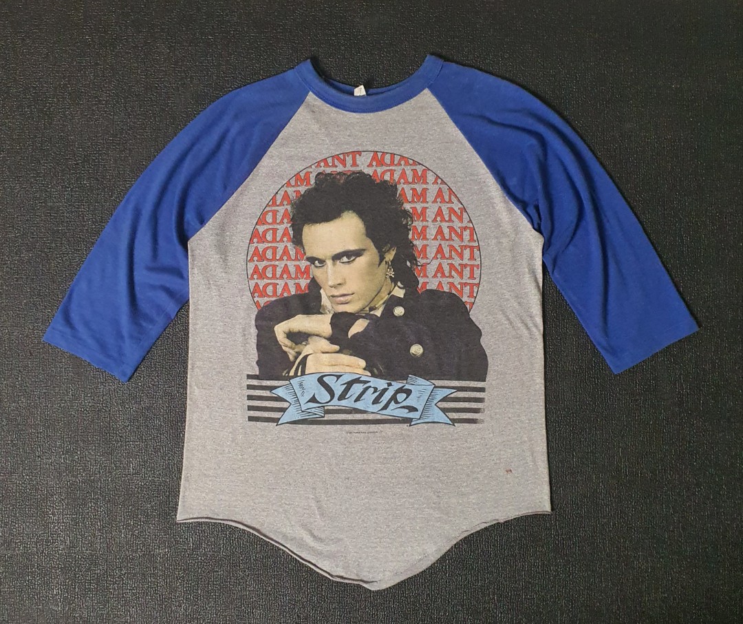 Vintage 1984 Adam Ant Tour Raglan 80s punk shirt saiz M, Men's Fashion ...