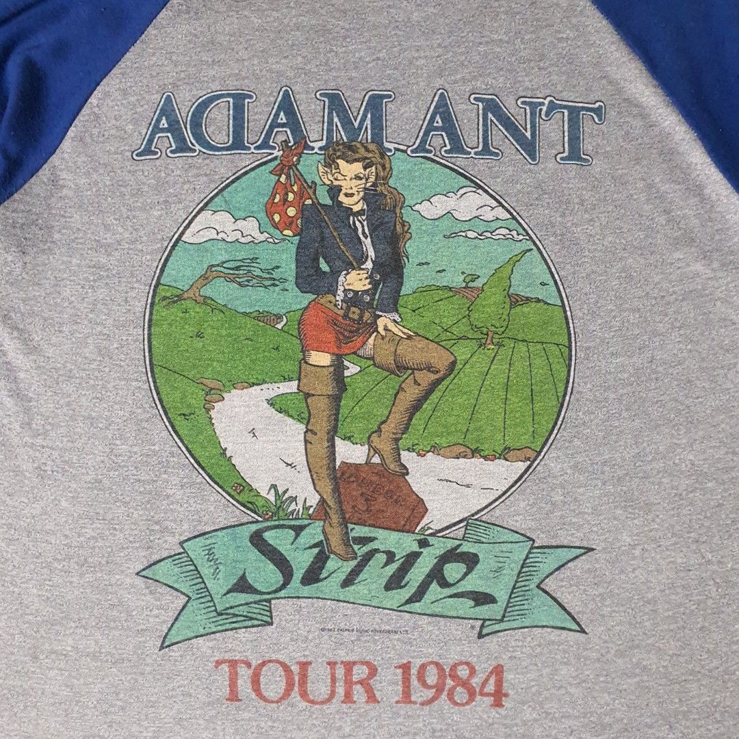 Vintage 1984 Adam Ant Tour Raglan 80s punk shirt saiz M, Men's Fashion ...