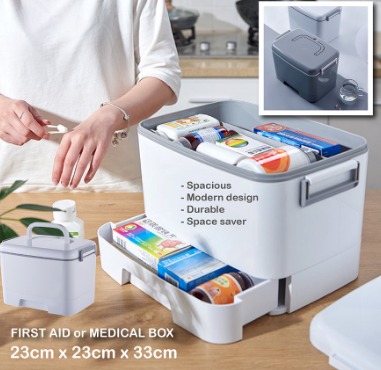 X-LARGE First Aid Medical Box - 3 Tier and 1 Drawer, multi-purpose ...