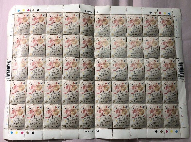 1995 Singapore 30th Birthday Stamp (Full Sheet), Hobbies & Toys ...