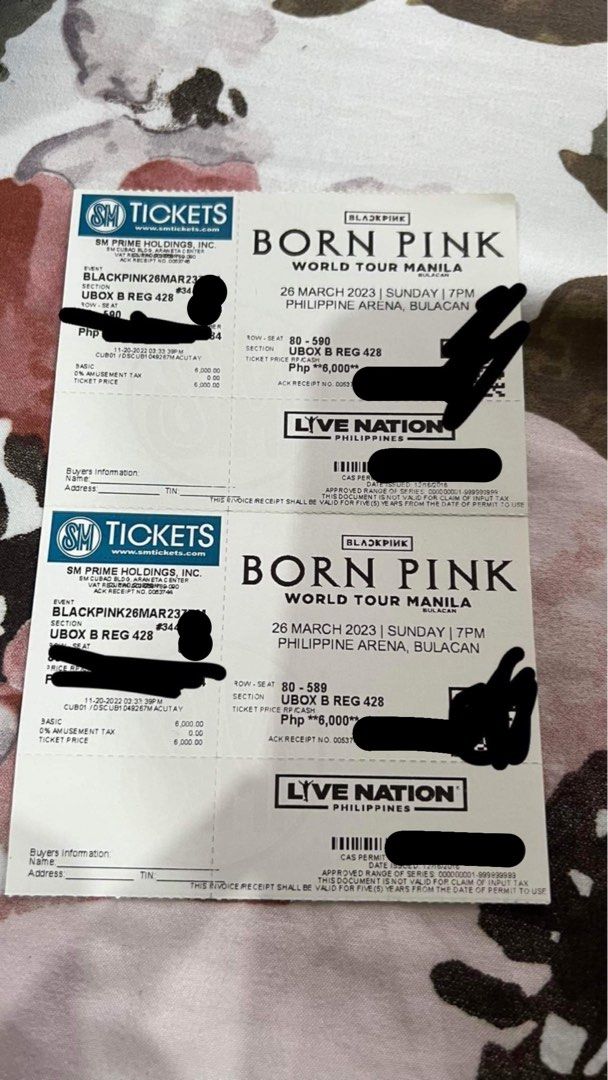 2 UBB REG BLACKPINK BORNPINK IN MANILA, Tickets & Vouchers, Event ...
