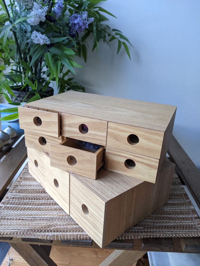 Four (4) Japanese wood boxes with drawers - also sold individually ...