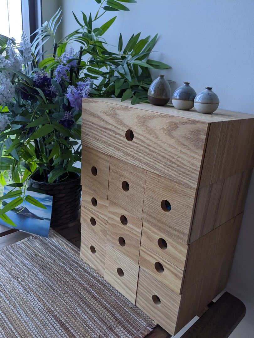 Four (4) Japanese wood boxes with drawers - also sold individually ...