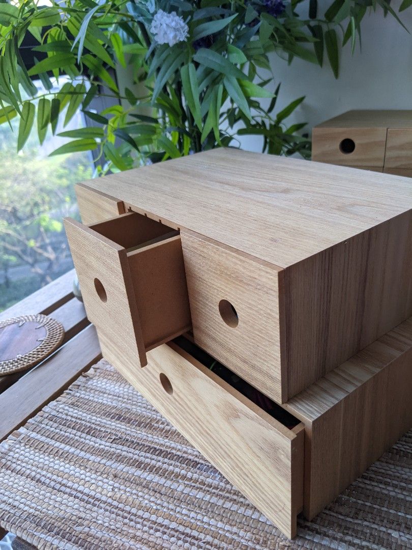 Four (4) Japanese wood boxes with drawers - also sold individually ...
