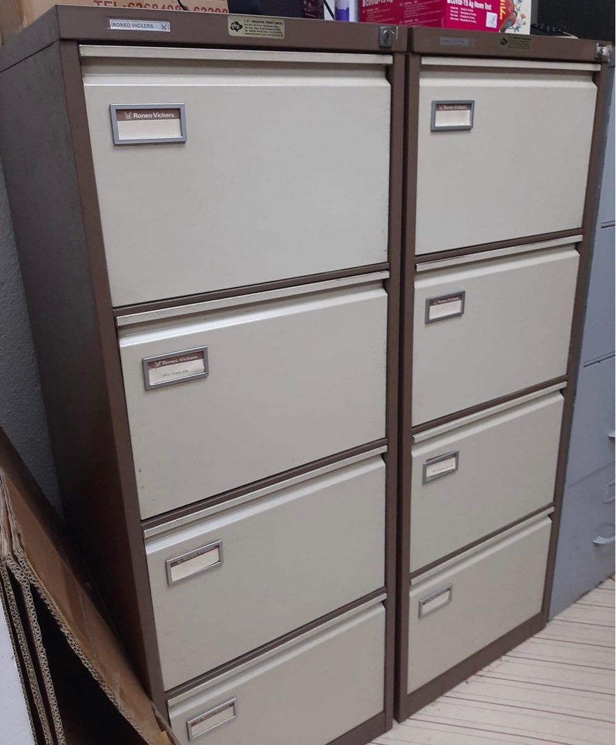 4-tier metal filing cabinet x 2, Furniture & Home Living, Furniture ...