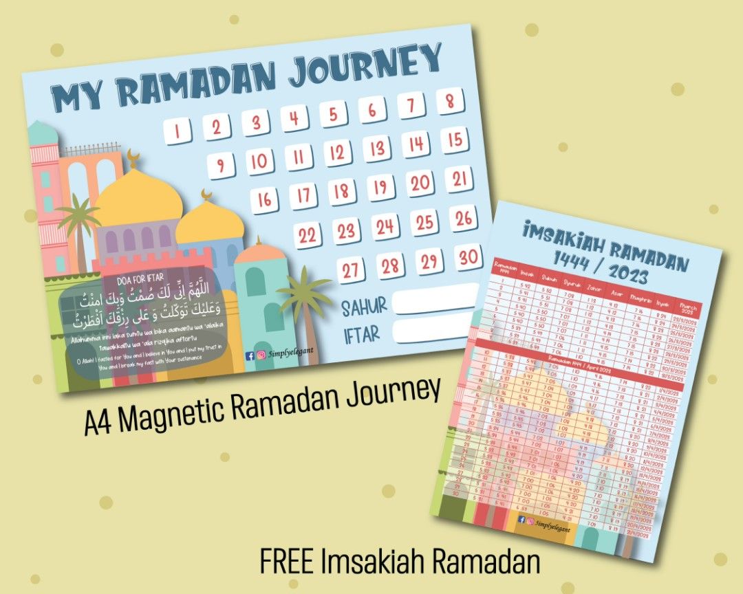 A4 Magnet Ramadan Chart, Hobbies & Toys, Stationery & Craft, Craft ...