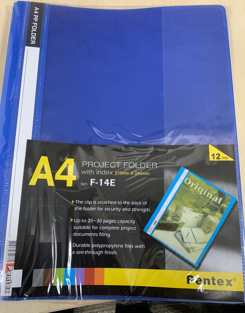 A4 PP FOLDERS - PENTEX, Hobbies & Toys, Stationery & Craft, Other Stationery & Craft on Carousell