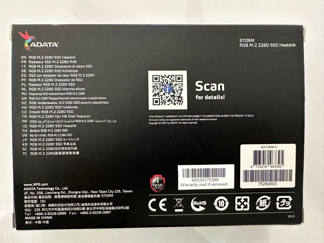 Adata Storm RGB M.2 SSD Cooler, Computers & Tech, Parts & Accessories ...