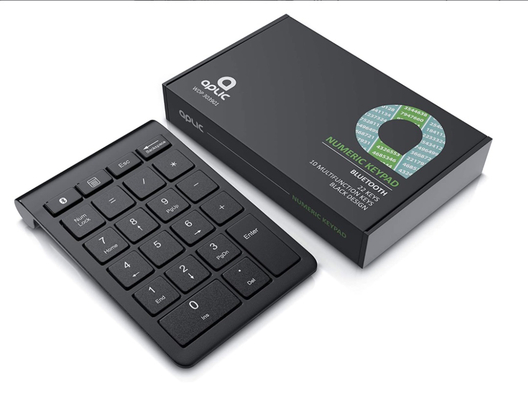 aplic Bluetooth Numeric Keypad 22 Keys One Handed, Computers & Tech, Parts & Accessories ...