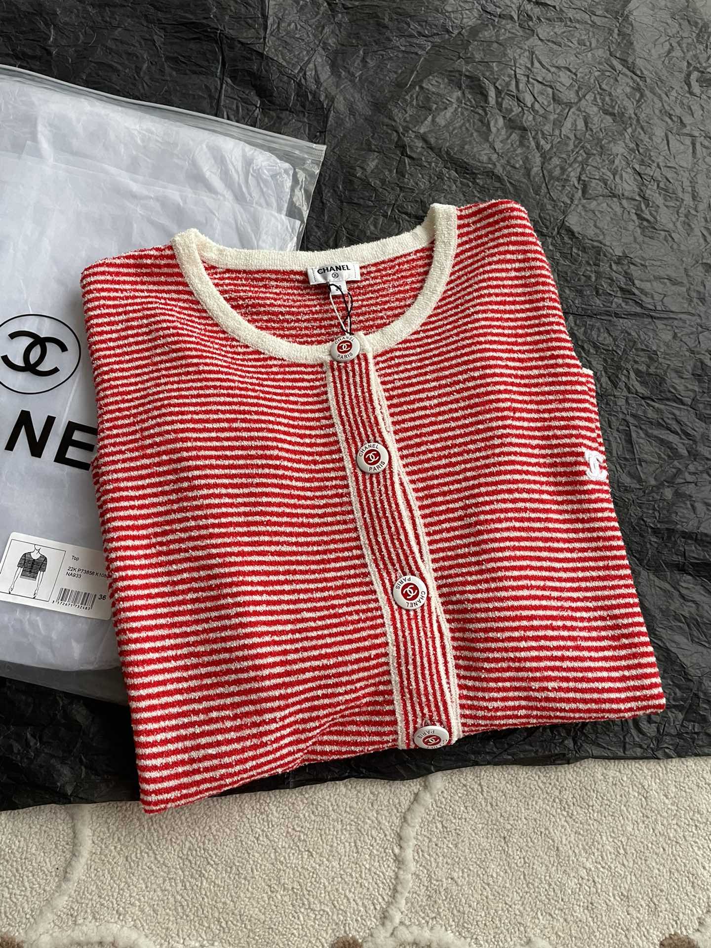 Authentic chanel cotton yarn, Women's Fashion, Tops, Shirts on Carousell