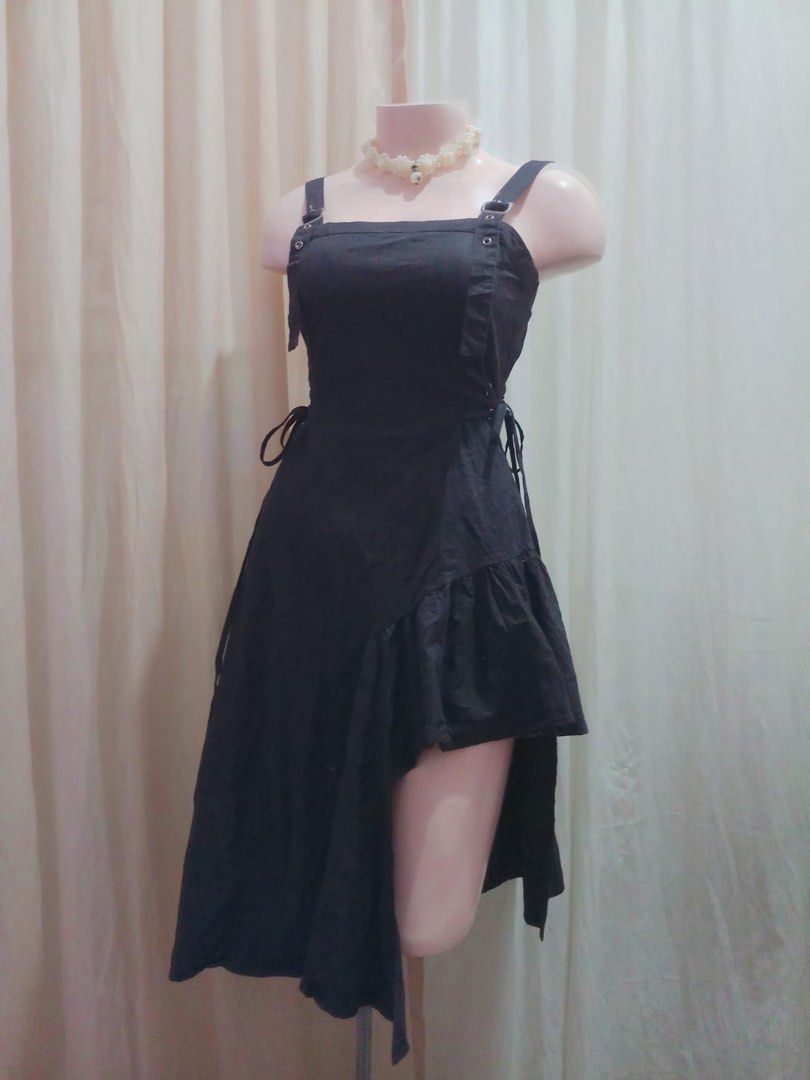 Black Goth Grunge Acubi Dress, Women's Fashion, Dresses & Sets, Dresses ...