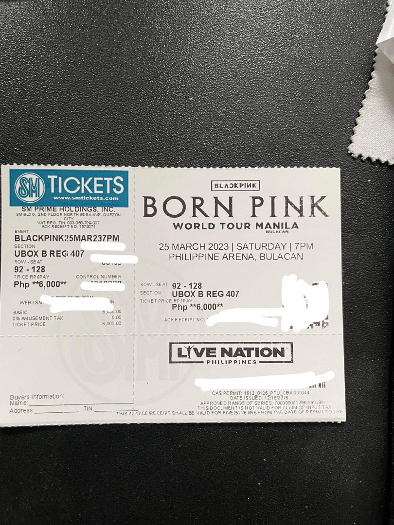 BLACKPINK BORN PINK WORLD TOUR MANILA - March 25, Tickets & Vouchers ...