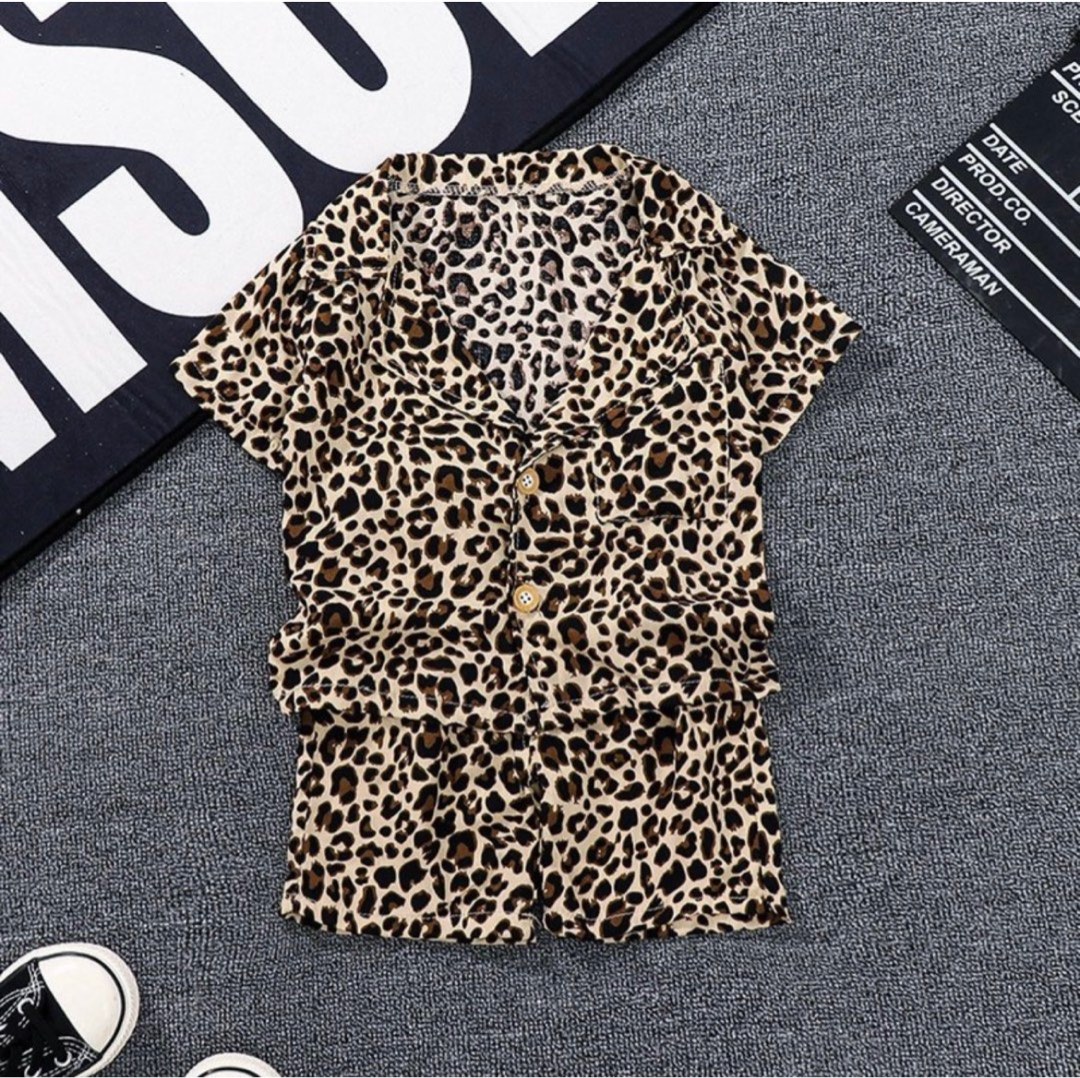 Boys leopard print set, Babies & Kids, Babies & Kids Fashion on Carousell