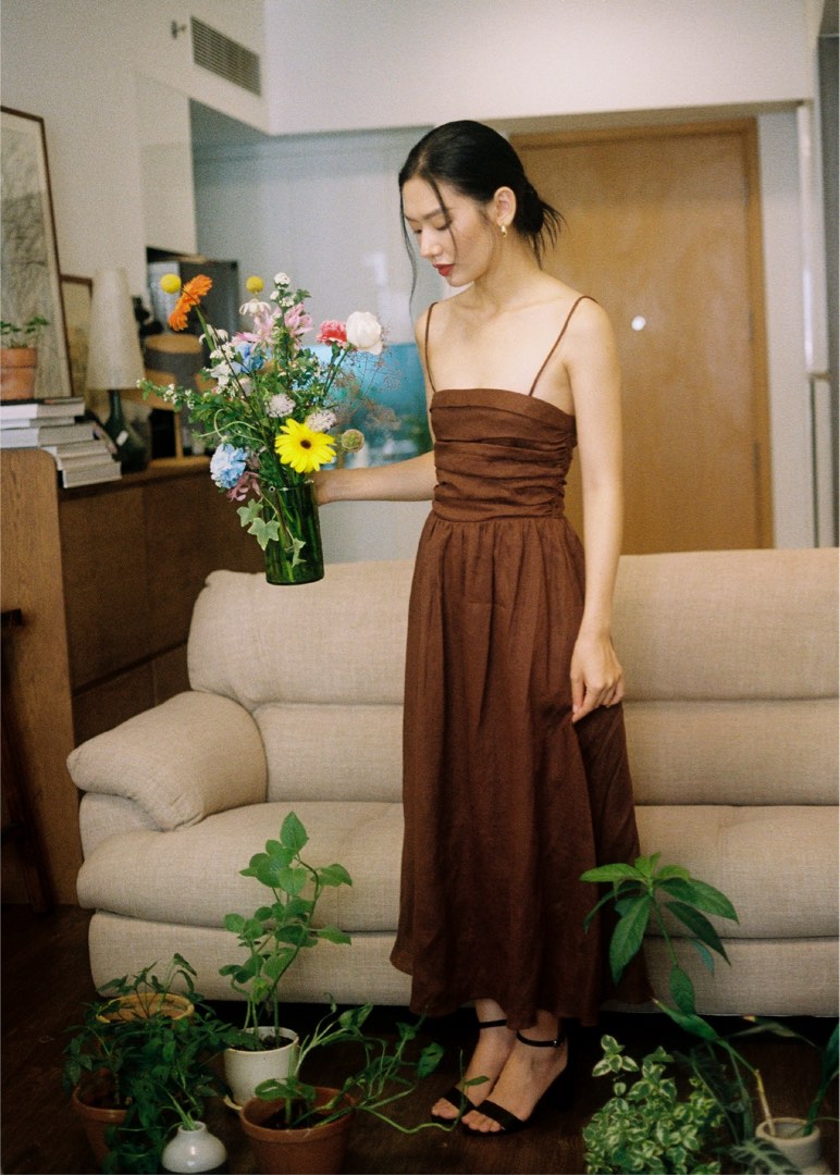 Caramel monster Chloe maxi dress - chocolate, Women's Fashion, Dresses ...