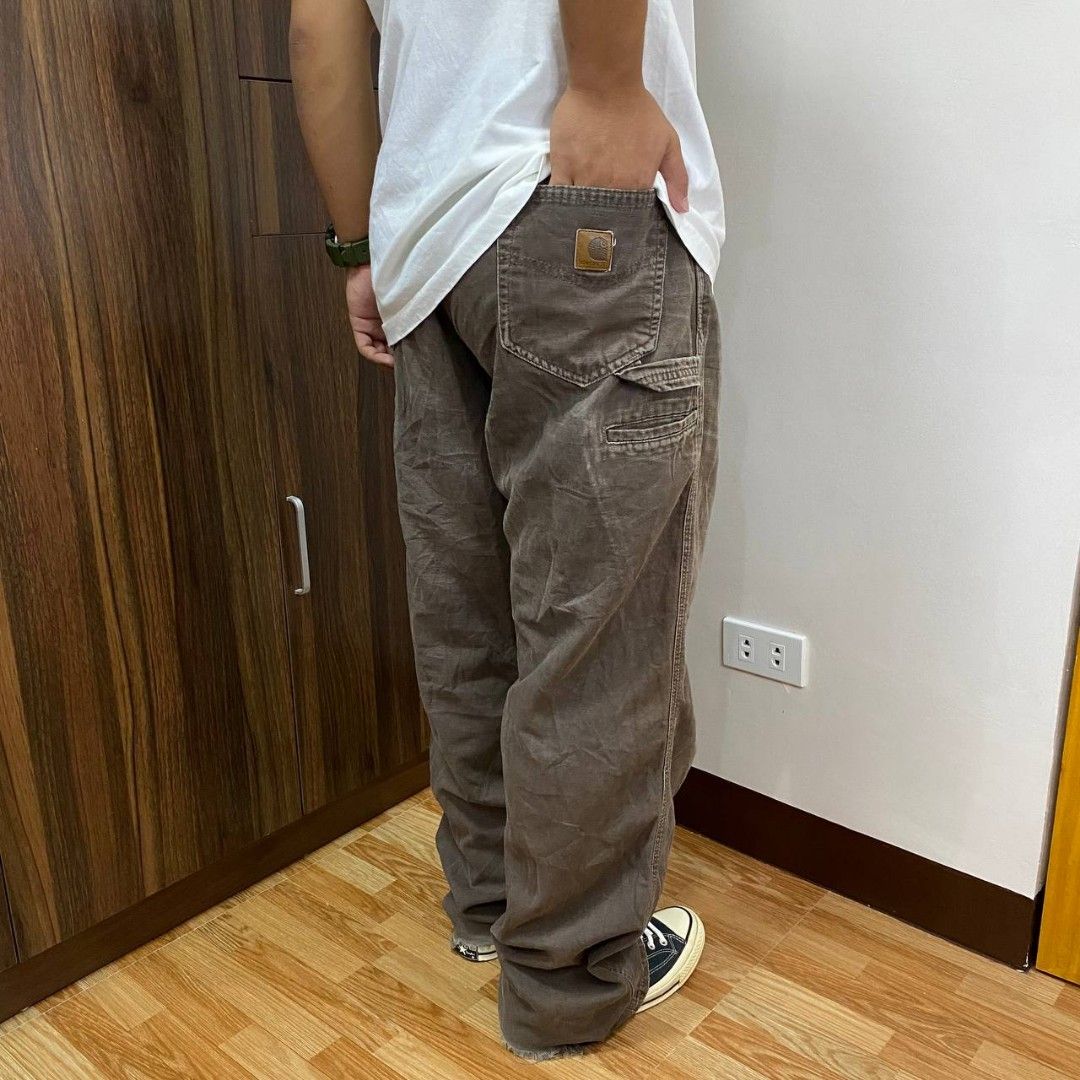 CARHARTT CHOCO BROWN CARPENTER PANTS, Men's Fashion, Bottoms, Jeans on ...