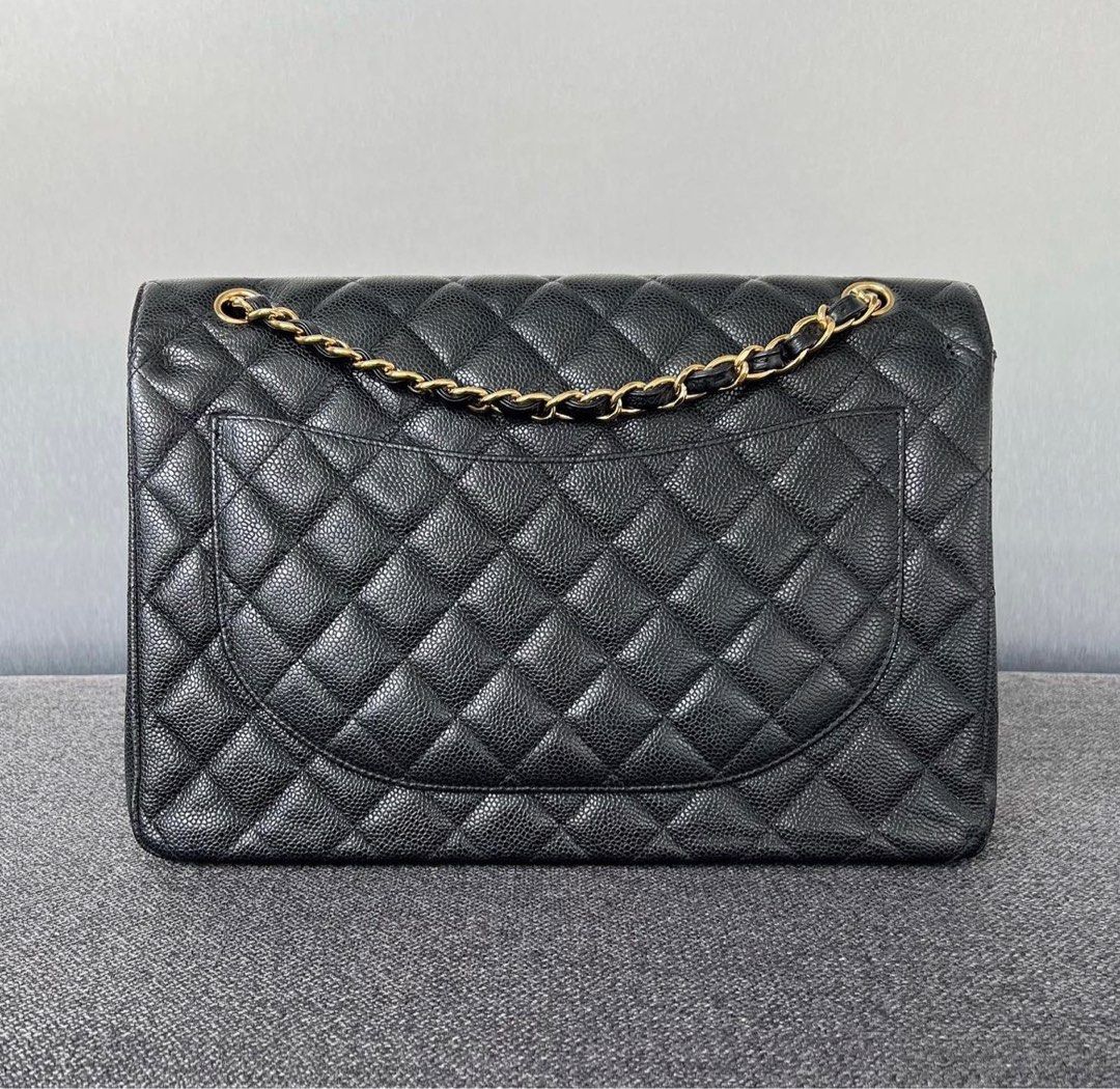 Chanel Classic Double Flap Maxi Caviar Black / Ghw, Luxury, Bags ...