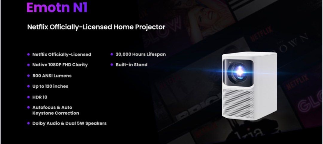 Dangbei Smart Projector, Emotn N1 Netflix Officially-Licensed Smart ...